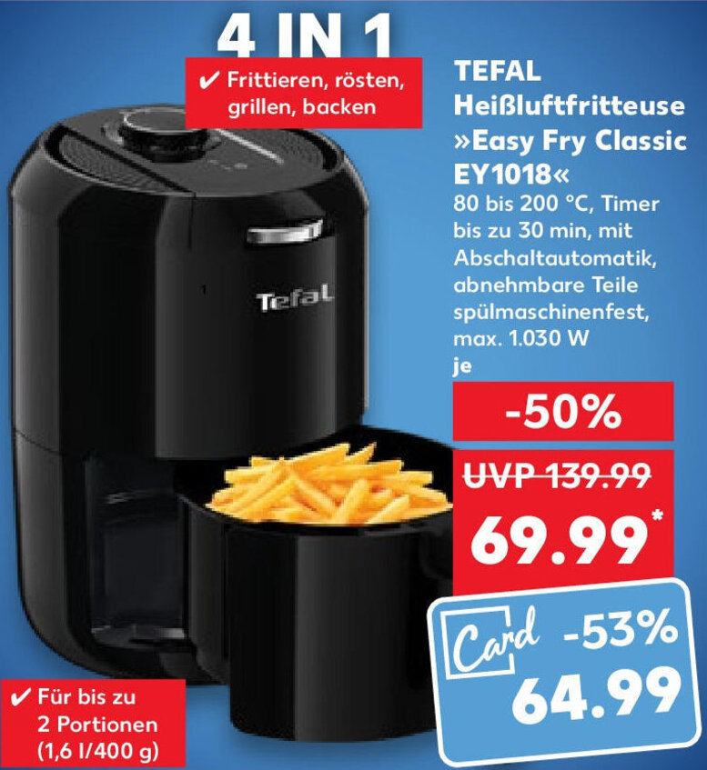 TEFAL Heißluftfritteuse >> Easy Fry Classic EY 1018