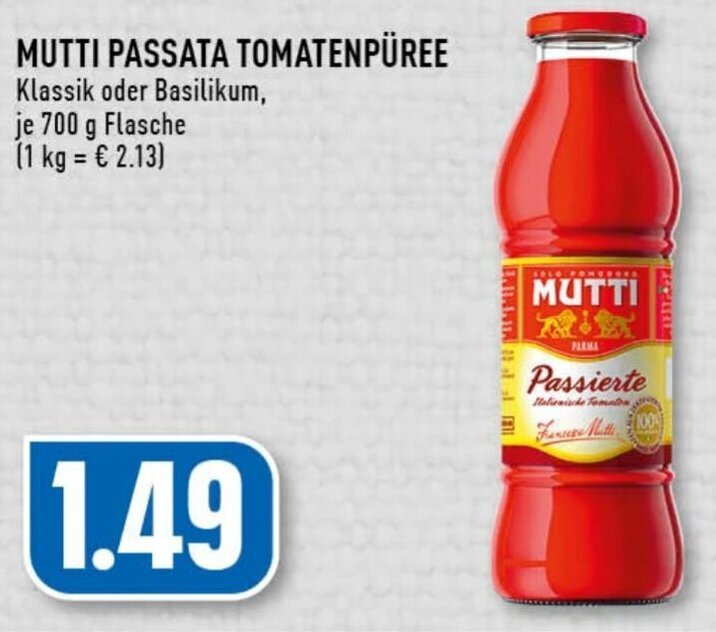 MUTTI PASSATA TOMATENPÜREE 700 g Flasche Angebot bei Edeka