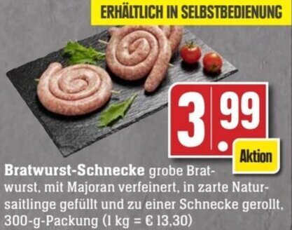 Bratwurst-Schnecke 300-g-Packung Angebot bei Edeka