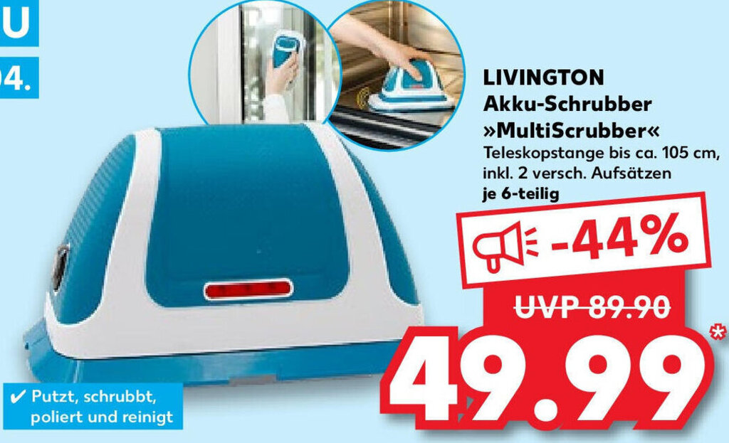 Livington Akku Schrubber MultiScrubber 6-teilig Angebot bei Kaufland