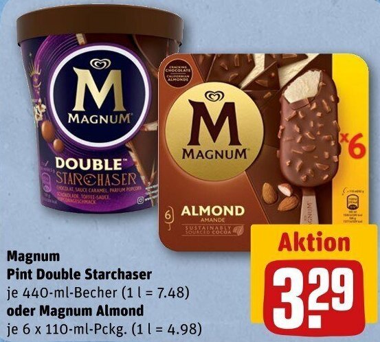 Magnum Pint Double Starchaser 440 ml oder Magnum Almond 6x110 ml Pckg ...