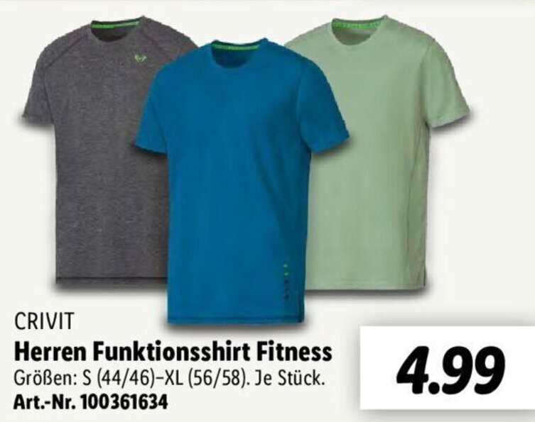 CRIVIT Herren Funktionsshirt Fitness Angebot bei Lidl