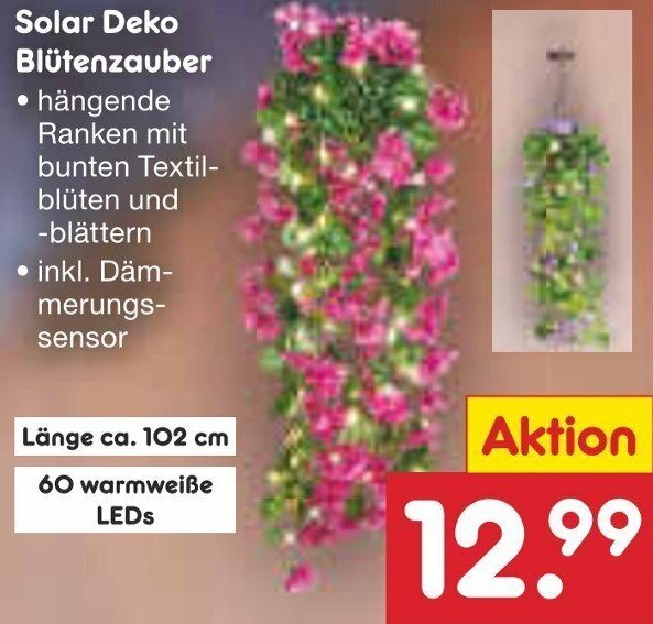 Solar Deko Blütenzauber Angebot bei Netto Marken-Discount