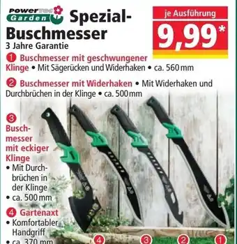 PowerTec Garden Spezial Buschmesser Angebot bei Norma