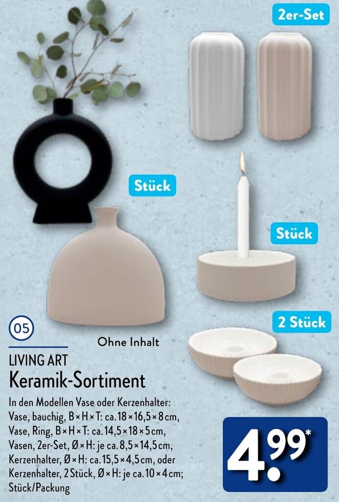 LIVING ART Keramik-Sortiment Angebot bei Aldi Nord