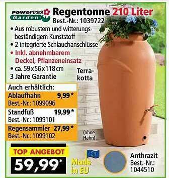 Powertec Garden Regentonne 360 Liter