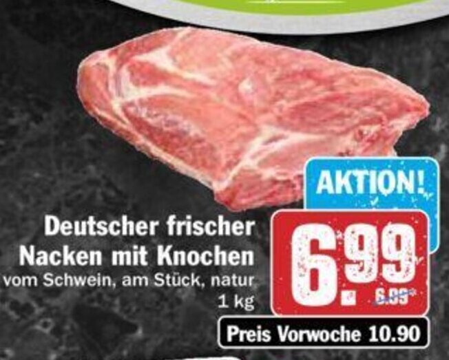 Deutscher frischer Nacken mit Knochen 1 kg Angebot bei HIT