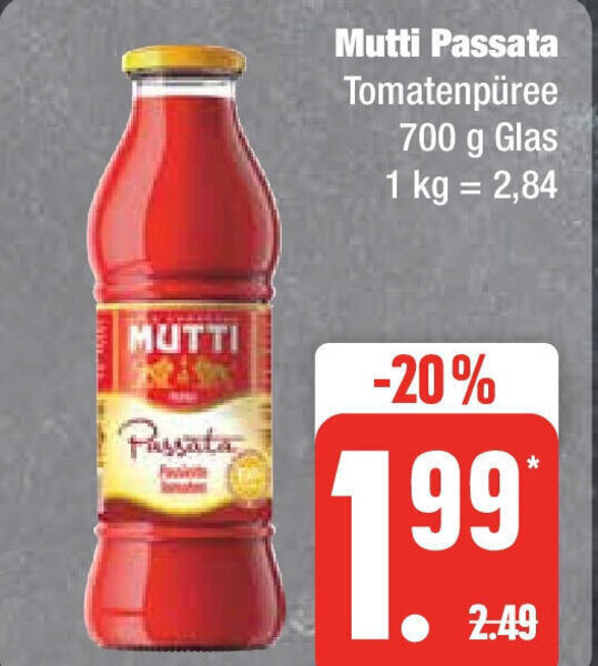 Mutti Passata Tomatenpüree 700 g Angebot bei Edeka
