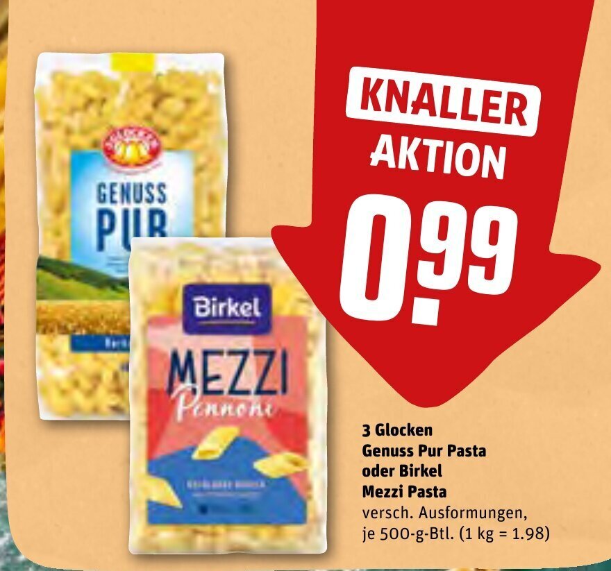 3 Glocken Genuss Pur Pasta oder Birkel Mezzi Pasta je 500 g Angebot bei ...