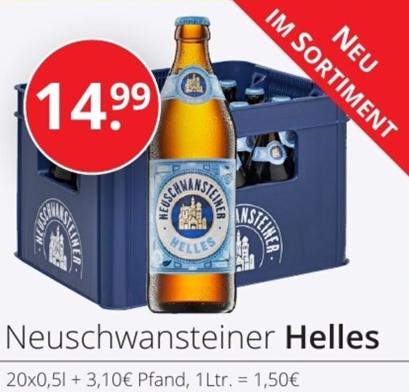 Neuschwansteiner Helles 20x0,5 L Angebot bei Sagasser