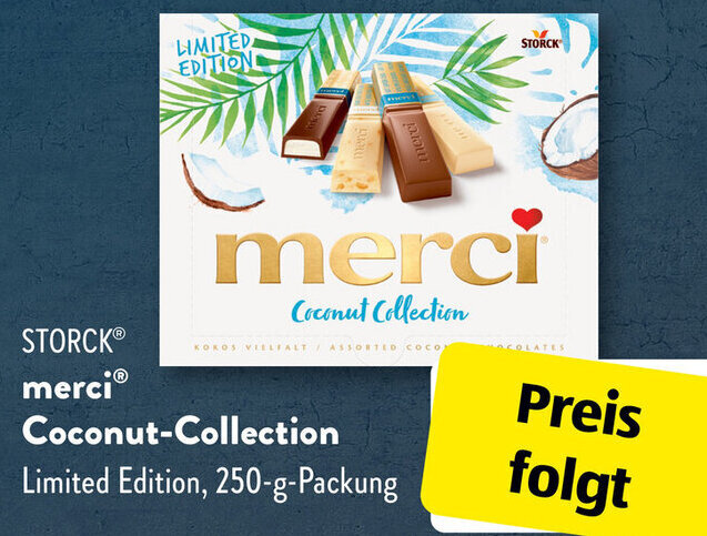 STORCKⓇ merci Coconut-Collection 250 g Packung Angebot bei Aldi Süd