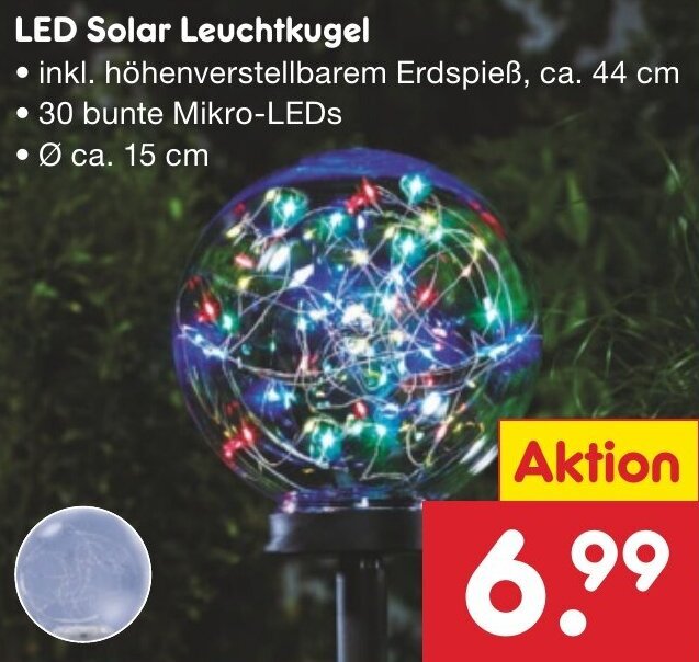 LED Solar Leuchtkugel Angebot bei Netto Marken-Discount