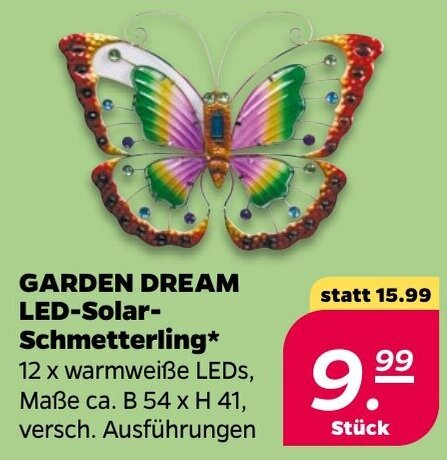 GARDEN DREAM LED-Solar-Schmetterling Angebot bei NETTO