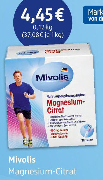 Mivolis Magnesium-Citrat 0,12 kg Angebot bei dm drogerie
