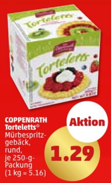 COPPENRATH Torteletts 250-g-Packung Angebot bei PENNY