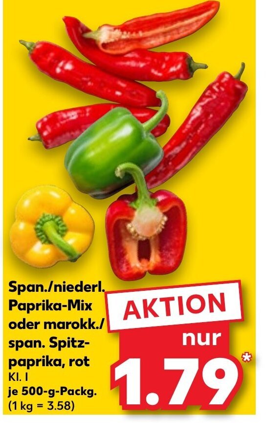 Paprika-Mix oder Spitzpaprika, rot 500g Angebot bei Kaufland