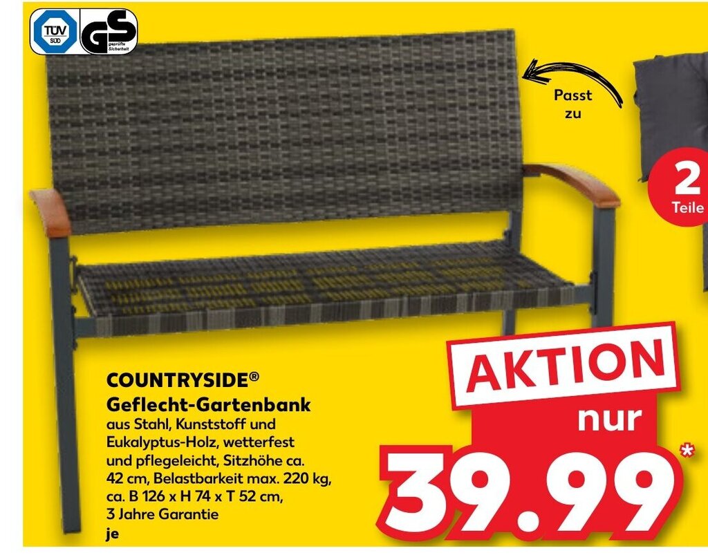 Countryside Geflecht Gartenbank