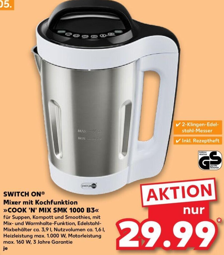 SWITCH ONⓇ Mixer mit Kochfunktion >COOK 'N' MIX SMK 1000 B3