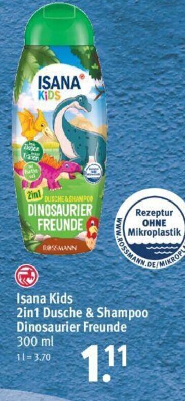 Isana Kids 2in1 Dusche & Shampoo Dinosaurier Freunde 300ml Angebot bei ...