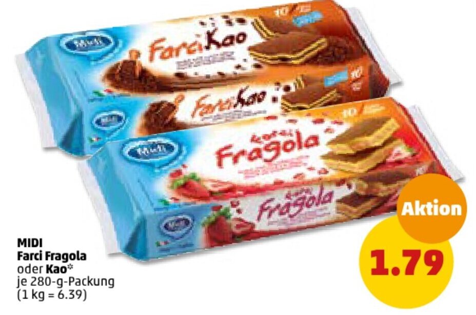 MIDI Farci Fragola oder Kao* je 280-g-Packung Angebot bei PENNY