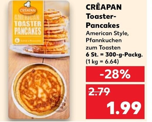 CRÊAPAN Toaster- Pancakes 300g Angebot bei Kaufland