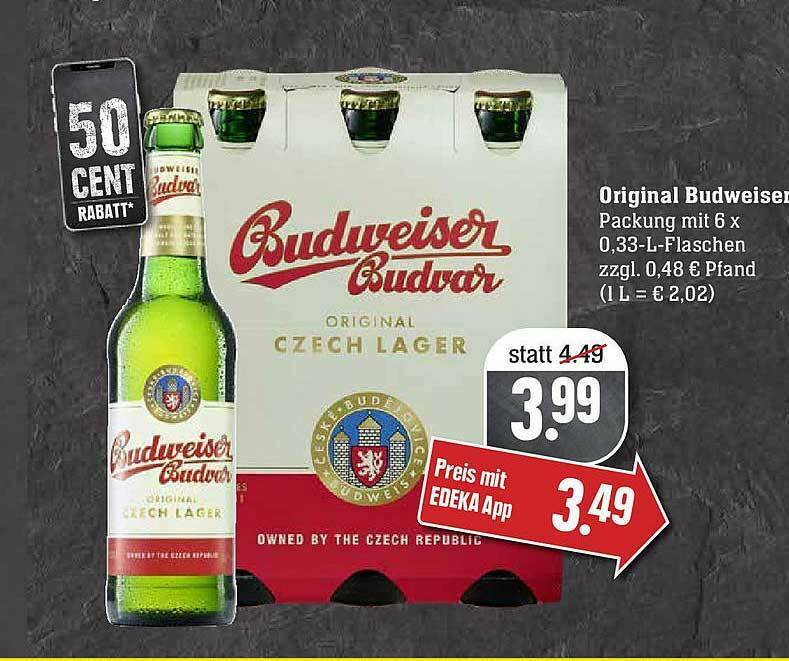 Alle Budweiser Angebote - Entdecken Sie das günstigste Budweiser Angebot!