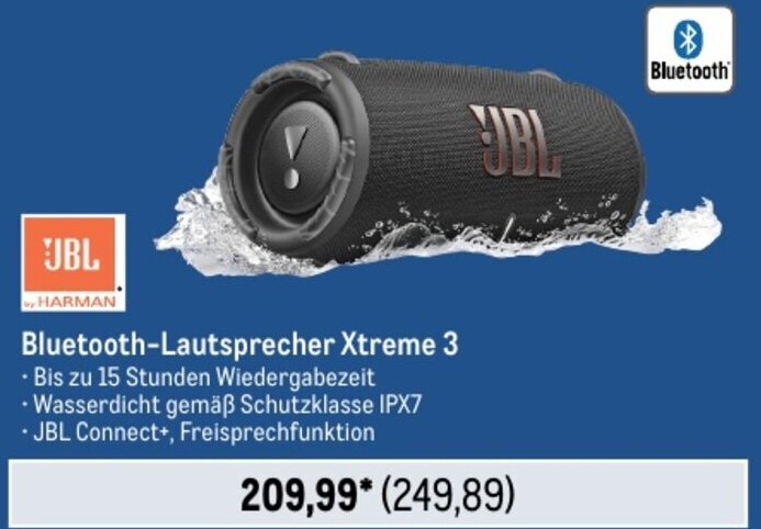 JBL Bluetooth-Lautsprecher Xtreme 3 Angebot bei METRO