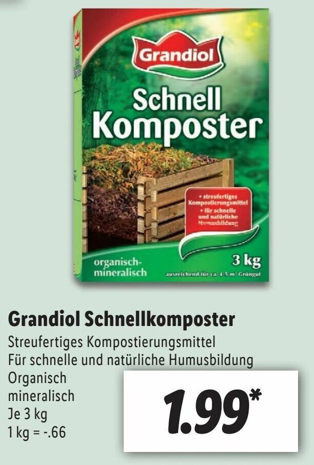Grandiol Schnellkomposter 3kg Angebot bei Lidl
