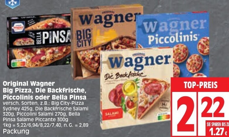 Original Wagner Big Pizza, Die Backfrische, Piccolinis oder Bella Pinsa ...