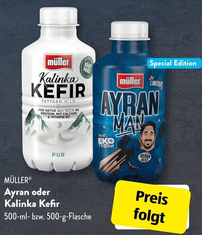 MÜLLERⓇ Ayran oder Kalinka Kefir 500-ml- bzw. 500-g-Flasche Angebot bei ...