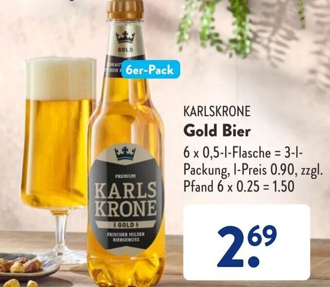 KARLSKRONE Gold Bier 3 L Packung Angebot bei Aldi Süd