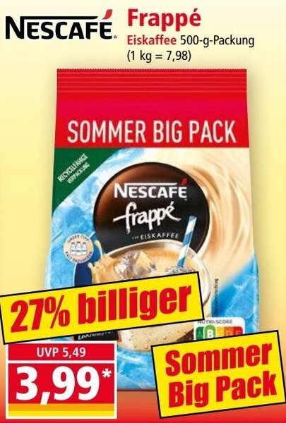 NESCAFÉ Frappé Eiskaffee 500-g-Packung Angebot bei Norma