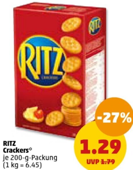 RITZ Crackers 200-g-Packung Angebot bei PENNY