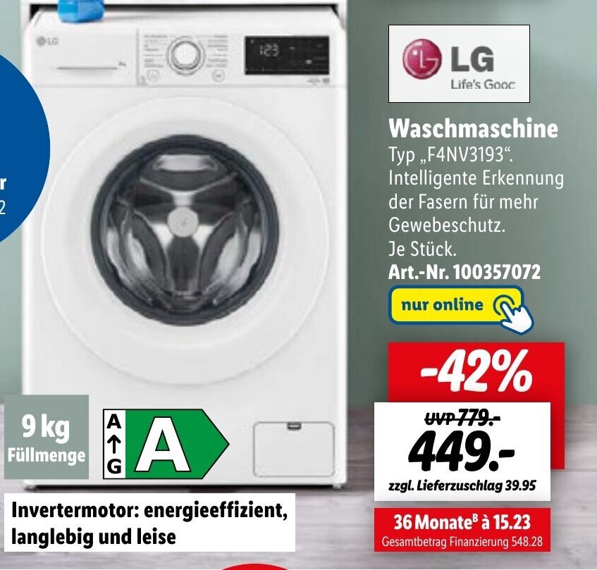 Waschmaschine Angebot bei Lidl