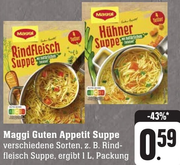 Maggi Guten Appetit Suppe 1 L, Packung Angebot bei Gebauer's
