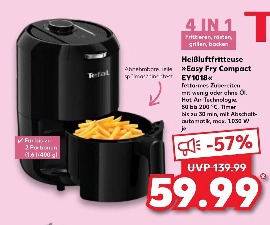Tefal Heißluftfritteuse >> Easy Fry Compact EY1018