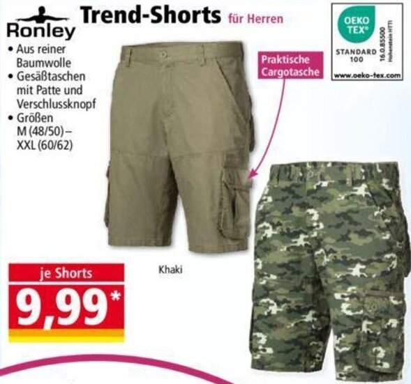 Ronley Trend-Shorts für Herren Angebot bei Norma