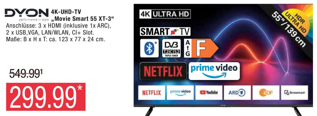 DYON 4K-UHD-TV Movie Smart 55 XT-3 Angebot bei Marktkauf