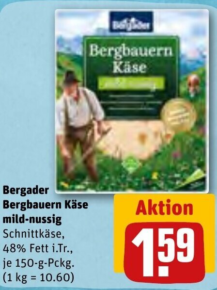Bergader Bergbauern Käse mild-nussig 150-g-Pckg. Angebot bei REWE