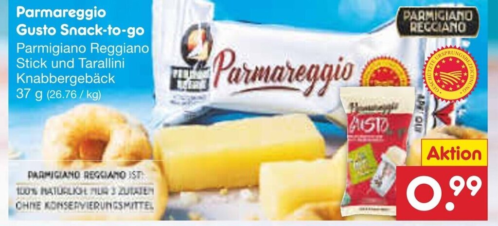 Parmareggio Gusto Snack-to-go Parmigiano Reggiano Stick und Tarallini ...