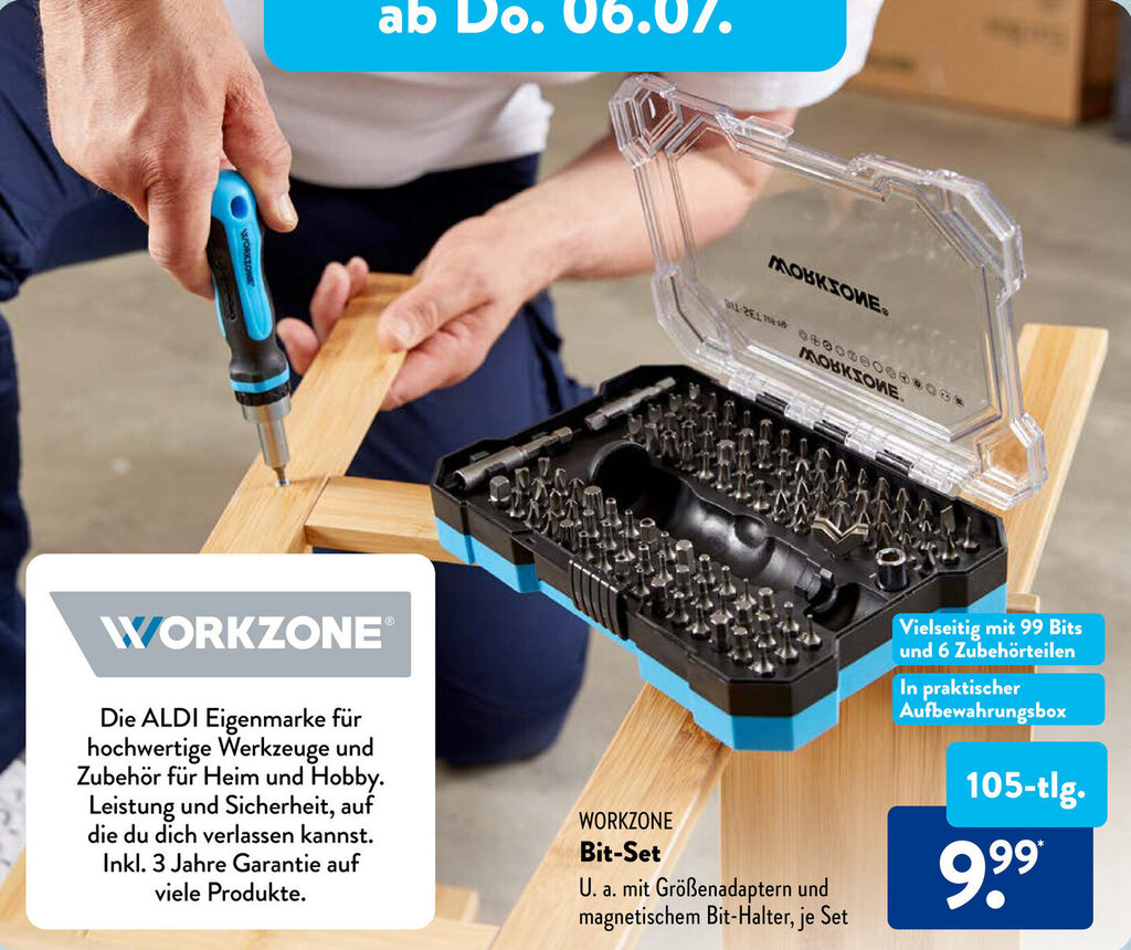 WORKZONE Bit-Set 105-tlg. Angebot bei Aldi Süd