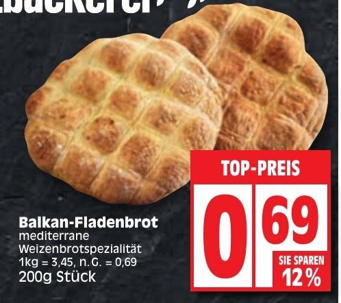 Balkan-Fladenbrot 200g Angebot bei Edeka