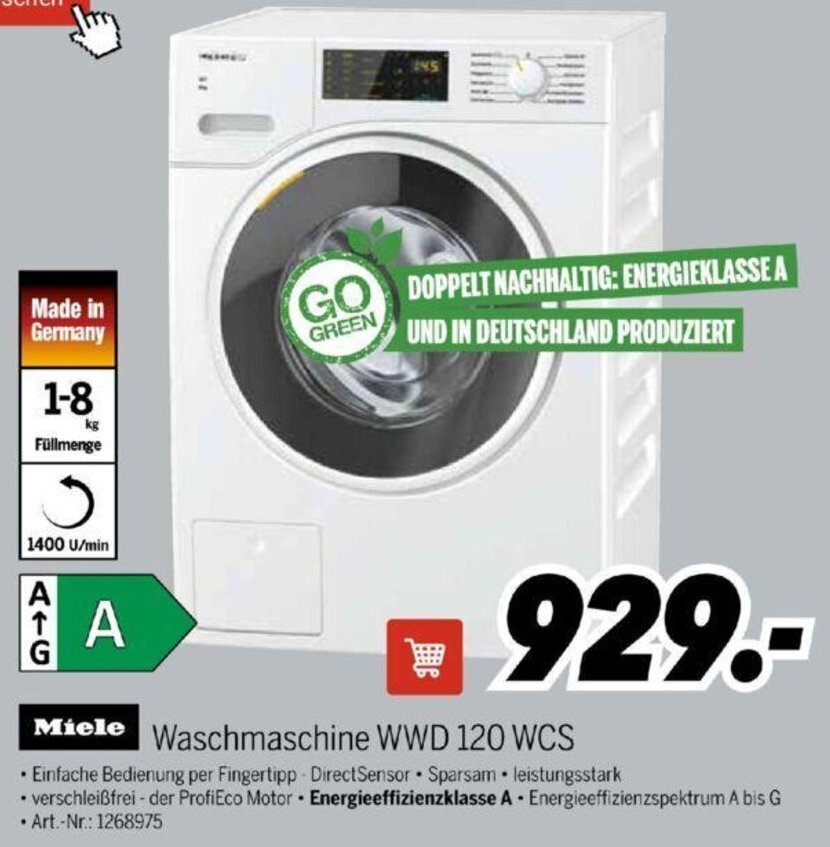 Miele Waschmaschine WWD 120 WCS Angebot bei MEDIMAX