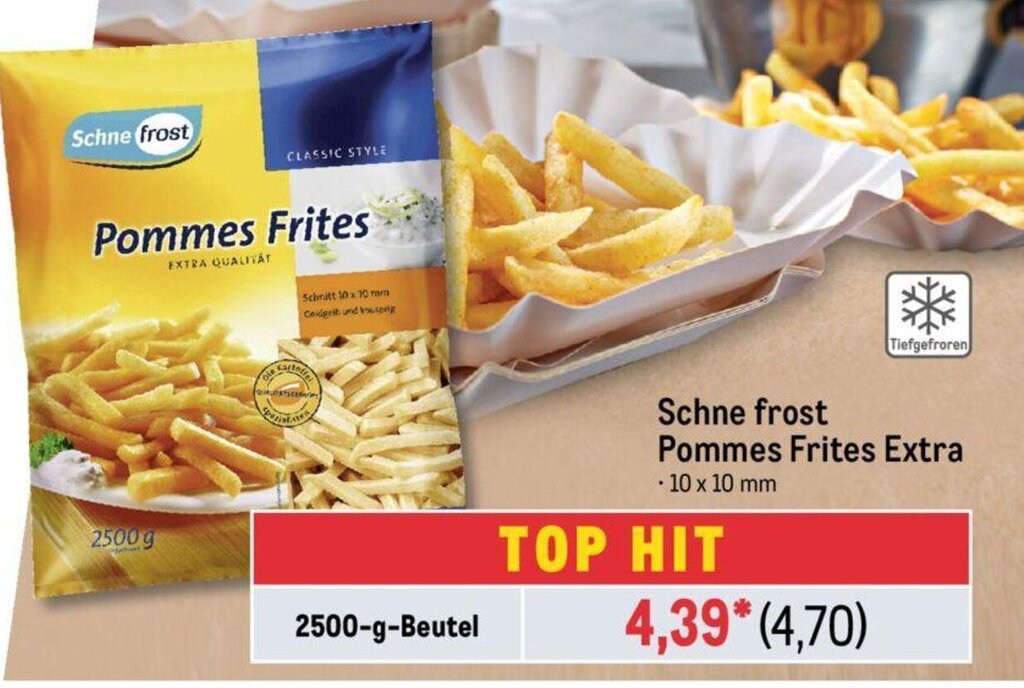 Schne frost Pommes Frites Extra 2.5kg Angebot bei METRO