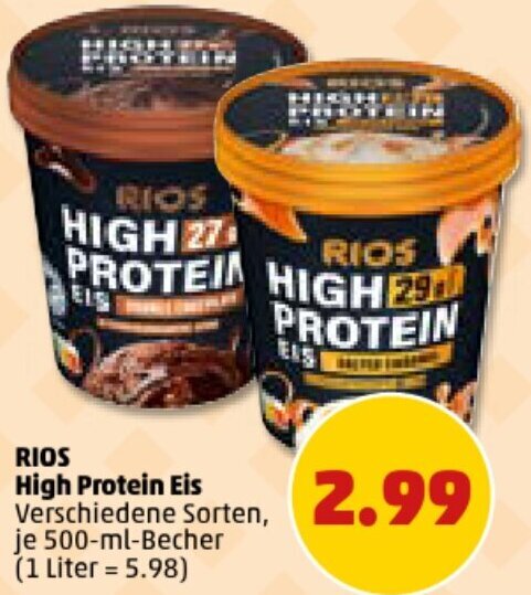 RIOS High Protein Eis 500-ml-Becher Angebot bei PENNY