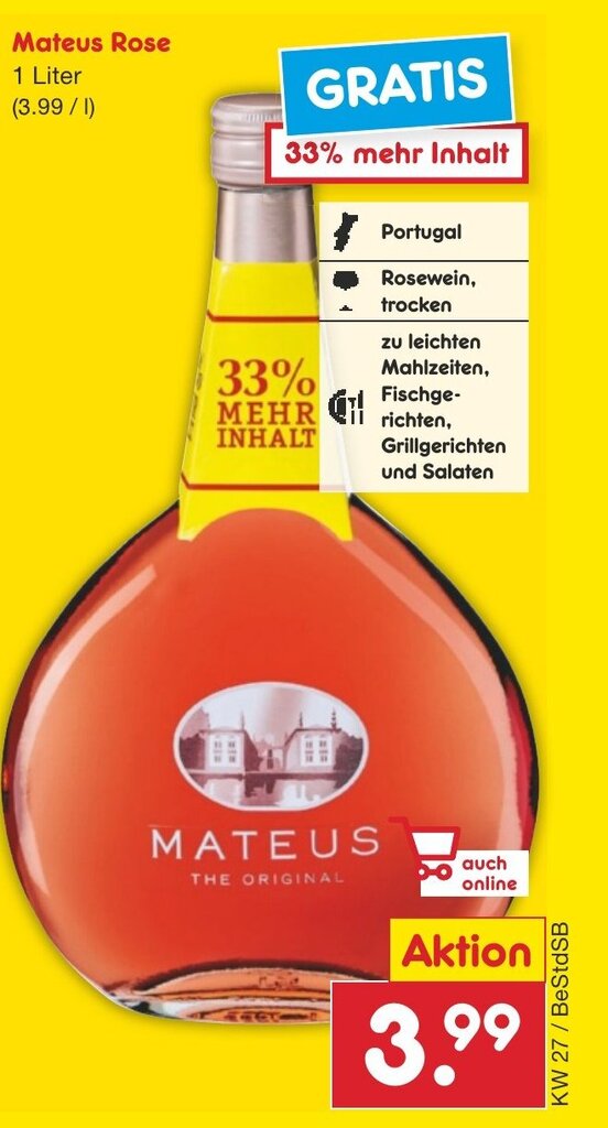 Mateus Rose 1 Liter Angebot bei Netto Marken-Discount