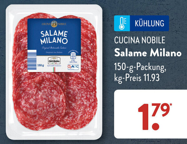 CUCINA NOBILE Salame Milano 150-g-Packung Angebot bei Aldi Süd