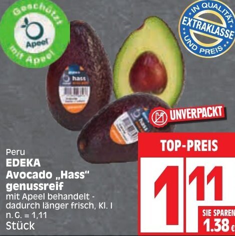Peru EDEKA Avocado ,,Hass" genussreif Angebot bei Edeka