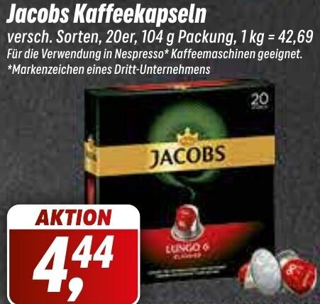 Wunderschone Jacobs Kaffeekapseln Angebot Ebenbild