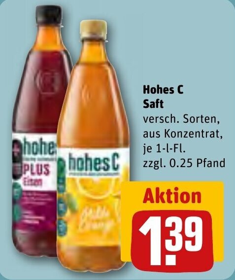 Hohes C Saft 1 l Fl. Angebot bei REWE
